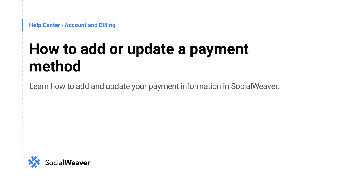 How to add or update a payment method