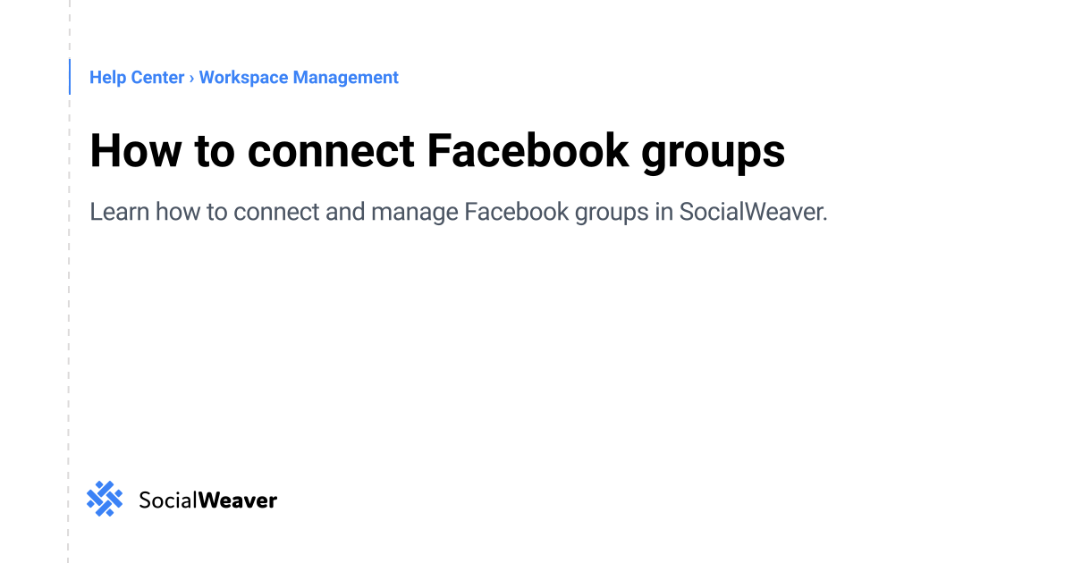 How to connect Facebook groups
