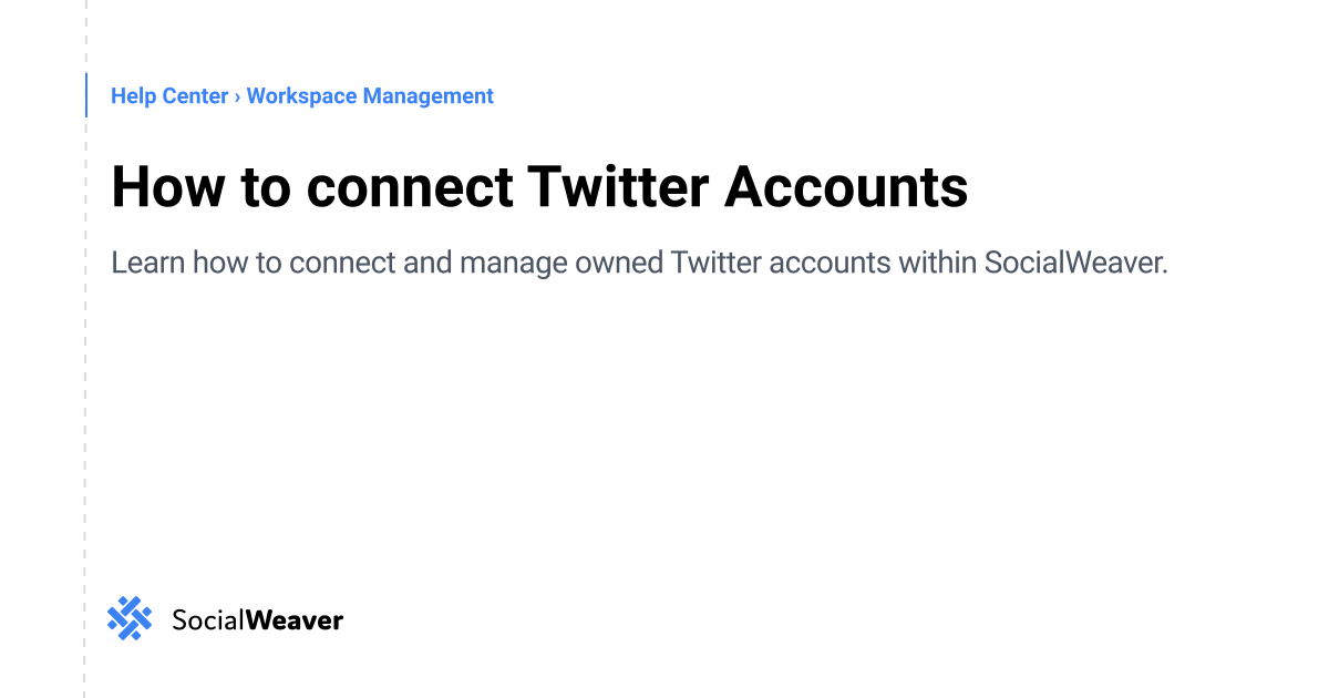How to connect Twitter Accounts