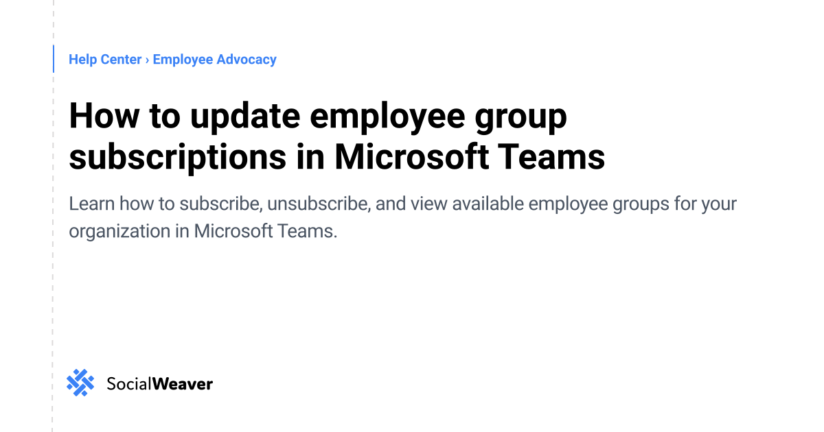 How to update employee group subscriptions in Microsoft Teams