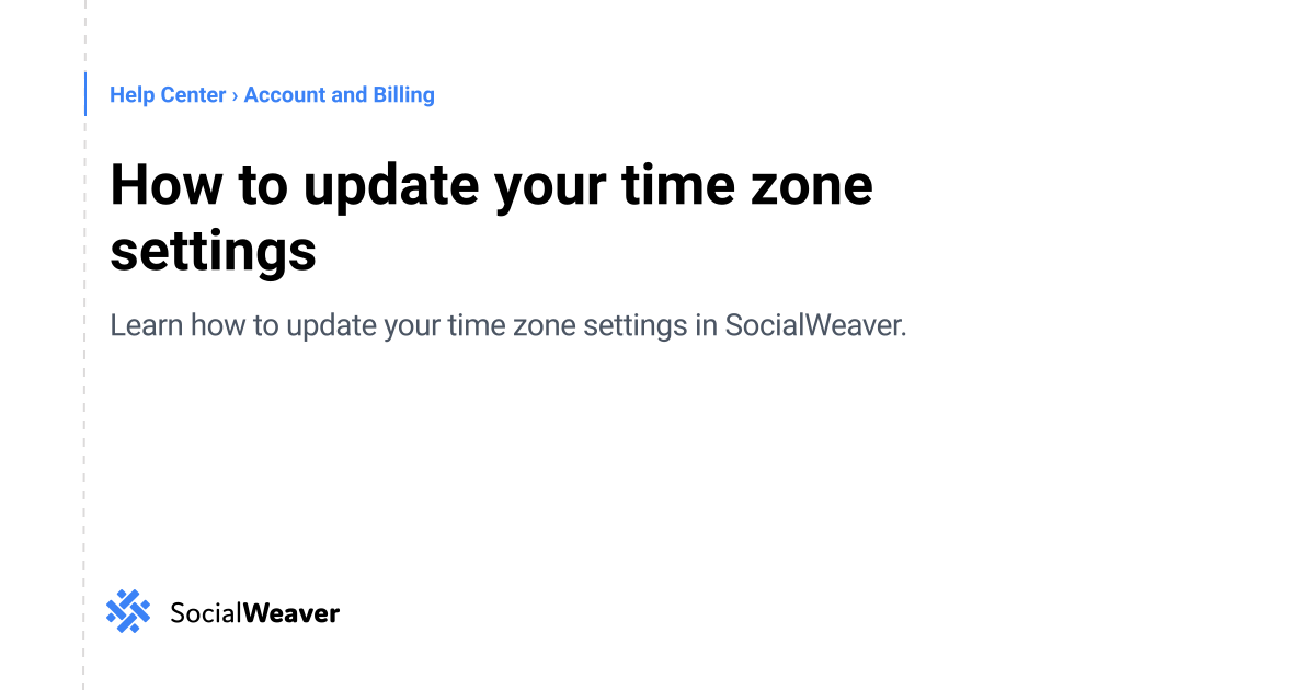How to update your time zone settings