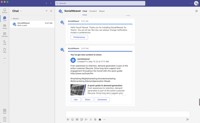 How to share and amplify LinkedIn posts from Microsoft Teams